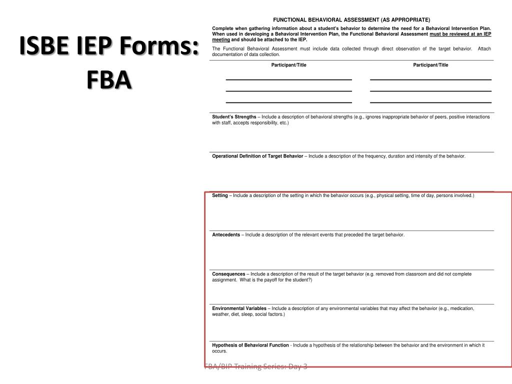 PPT - Functional Behavioral Assessment/ Behavior Intervention Plan (FBA ... PPT - Functional Behavioral Assessment/ Behavior Intervention Plan (FBA ...