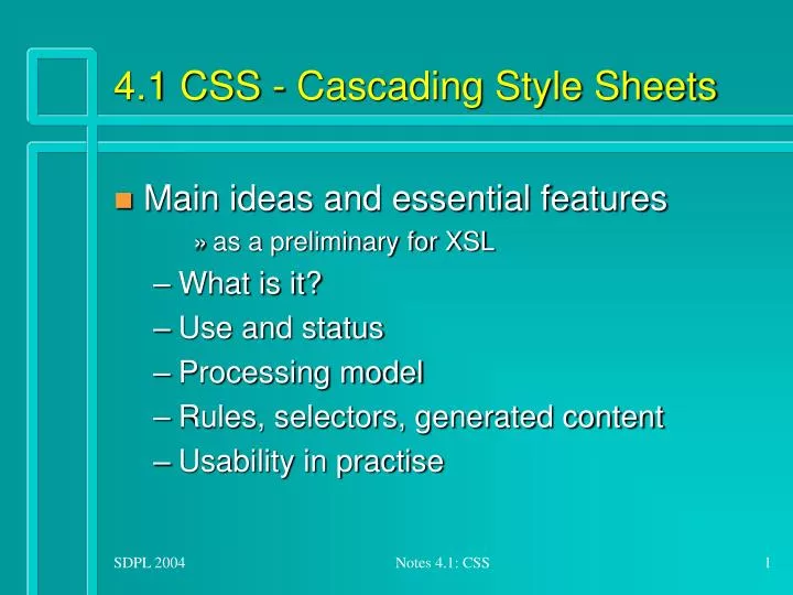 PPT - 4.1 CSS - Cascading Style Sheets PowerPoint Presentation, free download - ID:6074056