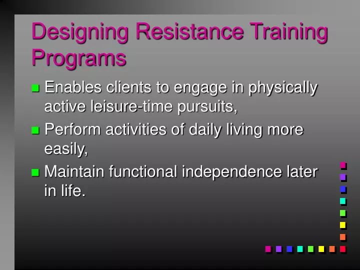 PPT - Designing Resistance Training Programs PowerPoint Presentation ...