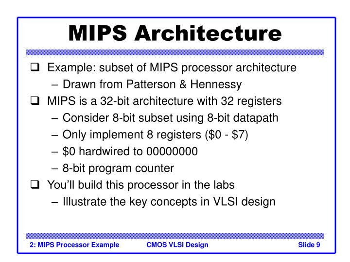 PPT - Introduction to CMOS VLSI Design Lecture 2: MIPS Processor ...