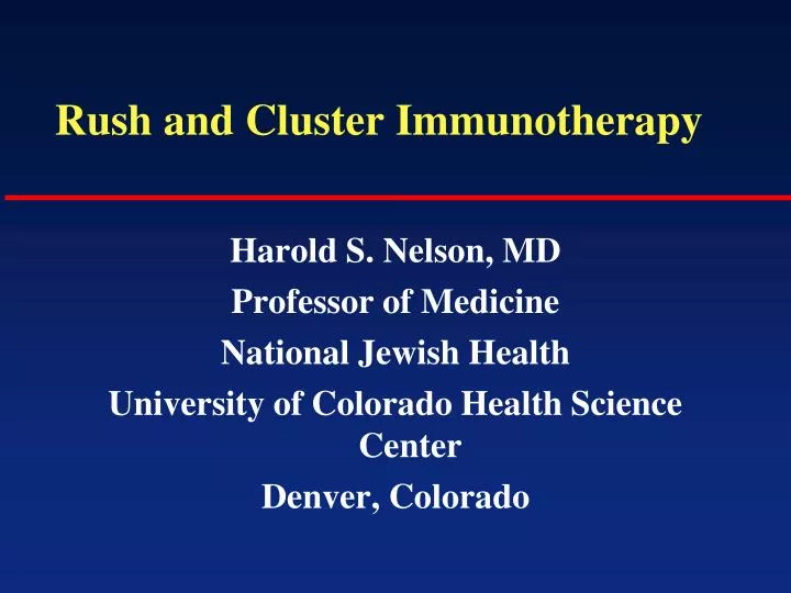PPT - Rush and Cluster Immunotherapy PowerPoint Presentation, free ...