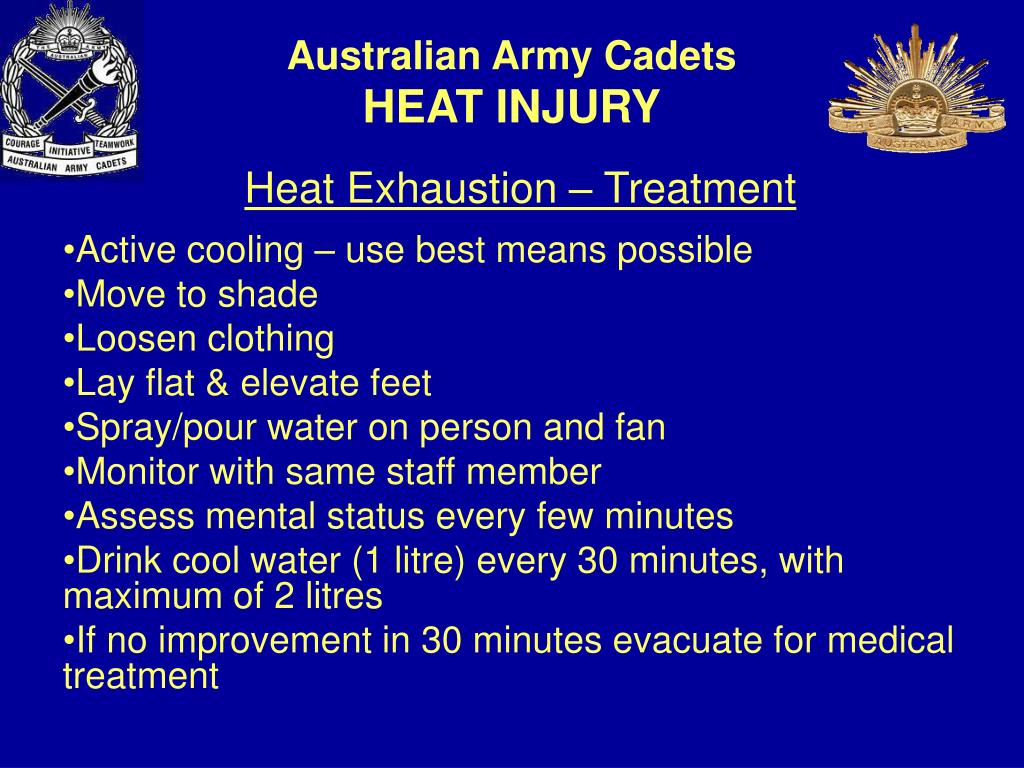 PPT - Australian Army Cadets Army Heat Injury Management Policy Correct ...