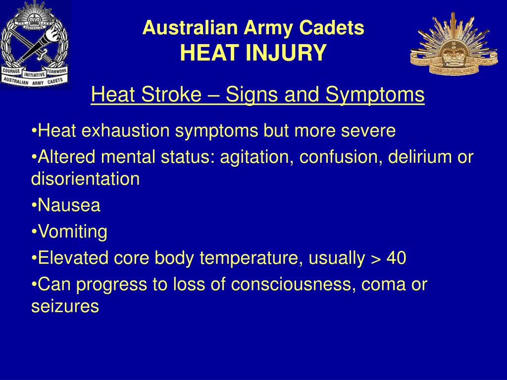 PPT - Australian Army Cadets Army Heat Injury Management Policy Correct ...