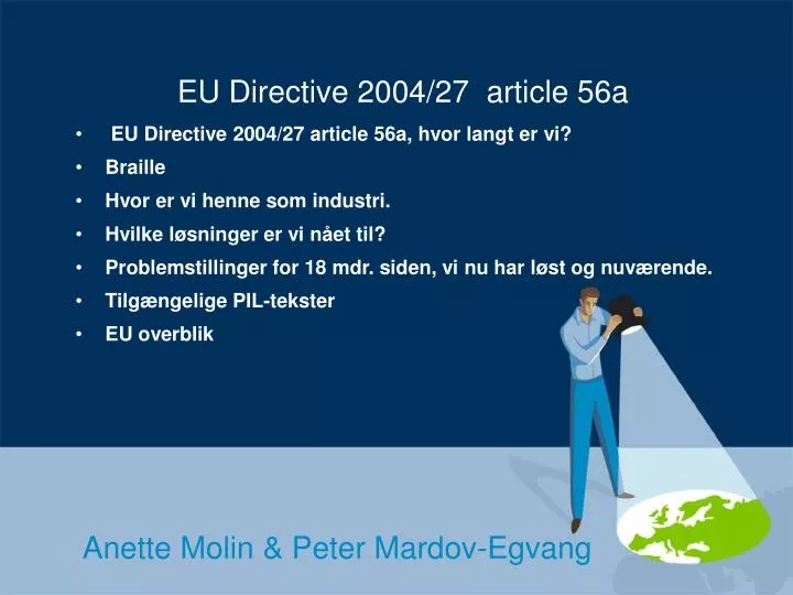 PPT - EU Directive 2004/27 article 56a PowerPoint Presentation, free ...