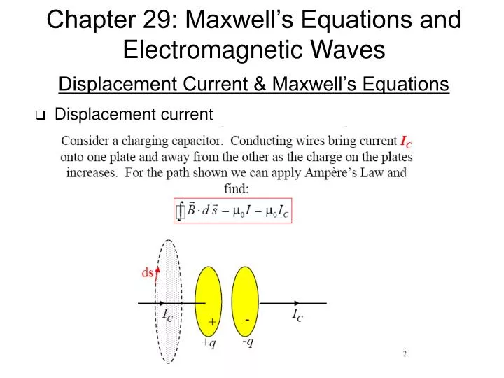 PPT - Chapter 29: Maxwell’s Equations and Electromagnetic Waves ...