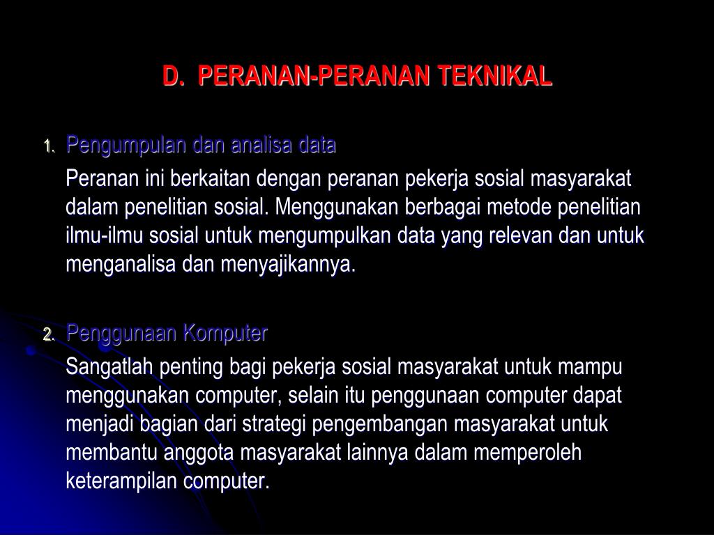 PPT - PERANAN-PERANAN PEKERJA SOSIAL DALAM INTERVENSI MAKRO (Community ...