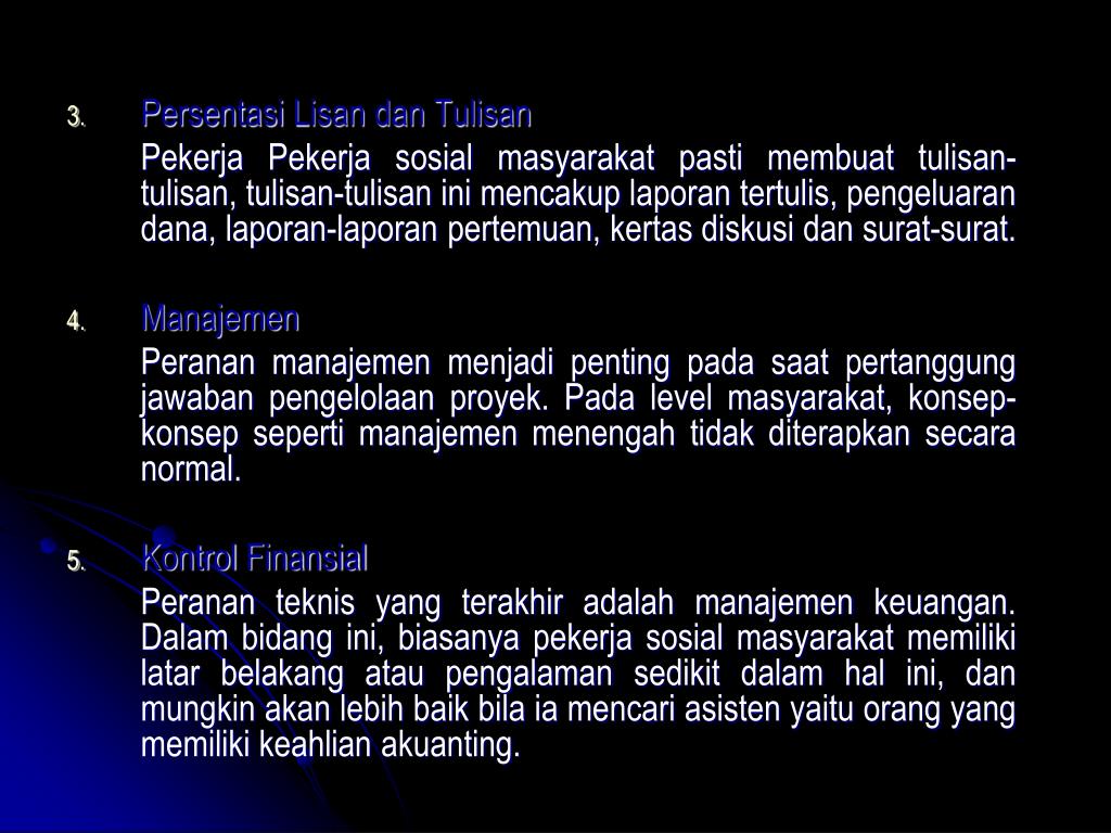 PPT - PERANAN-PERANAN PEKERJA SOSIAL DALAM INTERVENSI MAKRO (Community ...
