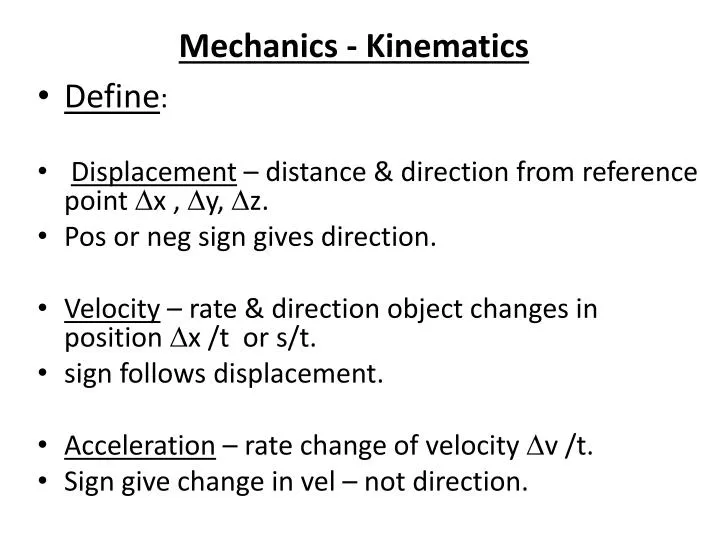 PPT - Mechanics - Kinematics PowerPoint Presentation, free download ...