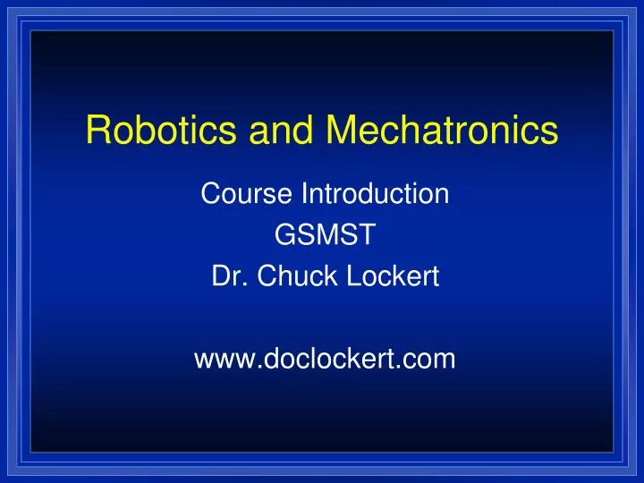 PPT - Robotics and Mechatronics PowerPoint Presentation, free download ...