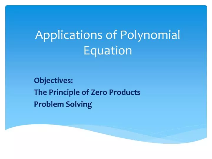 PPT - Applications of Polynomial Equation PowerPoint Presentation, free ...