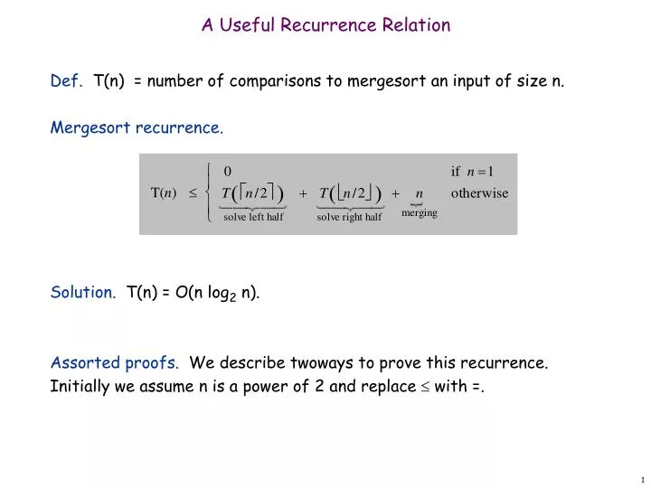 Ppt A Useful Recurrence Relation Powerpoint Presentation Free