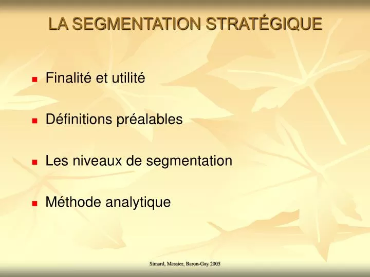 PPT - LA SEGMENTATION STRATÉGIQUE PowerPoint Presentation, free ...