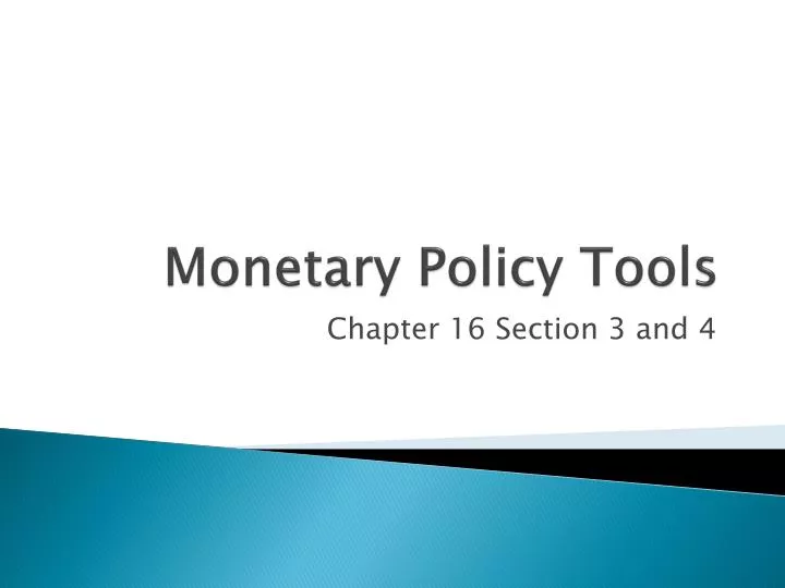 PPT - Monetary Policy Tools PowerPoint Presentation, free download - ID ...