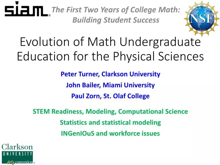 PPT - Evolution of Math Undergraduate Education for the Physical ...