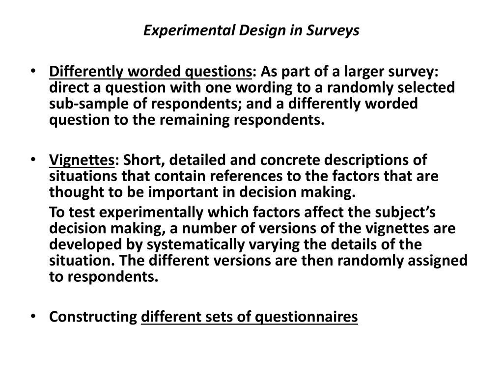 PPT - EXPERIMENTS AND EXPERIMENTAL DESIGN PowerPoint Presentation, free ...
