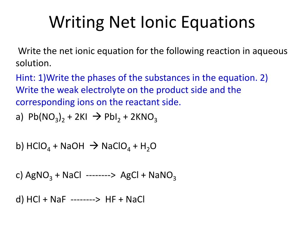 PPT Writing Net Ionic Equations PowerPoint Presentation Free PPT Writing Net Ionic Equations PowerPoint Presentation Free