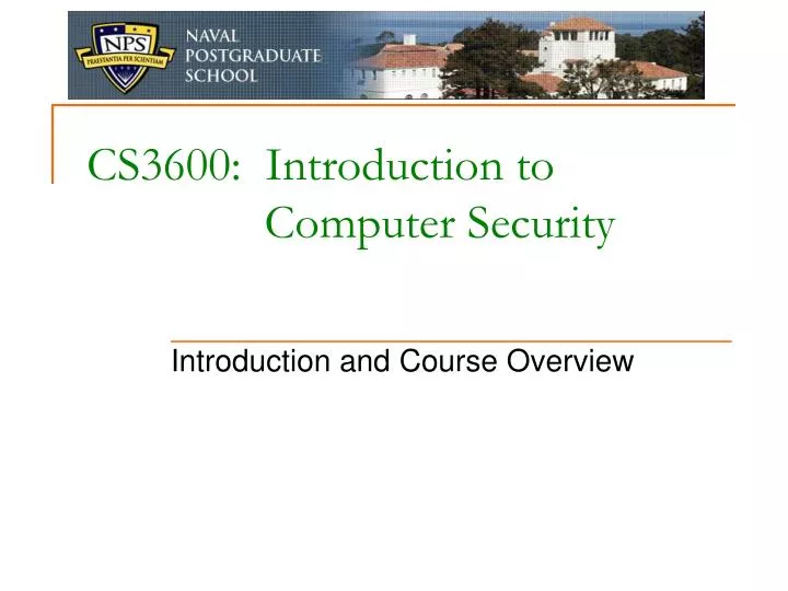 PPT - CS3600: Introduction to Computer Security PowerPoint Presentation ...