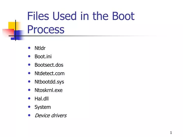 PPT - Files Used in the Boot Process PowerPoint Presentation, free ...