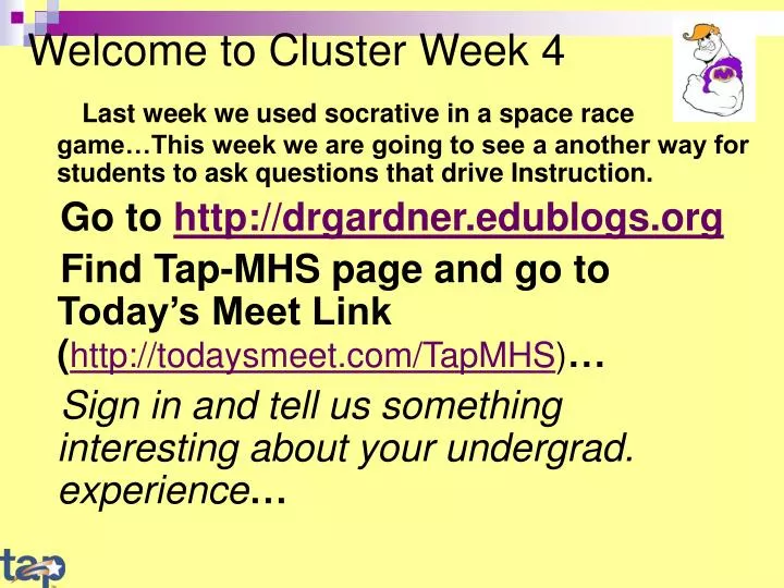 PPT - Welcome to Cluster Week 4 PowerPoint Presentation, free download ...