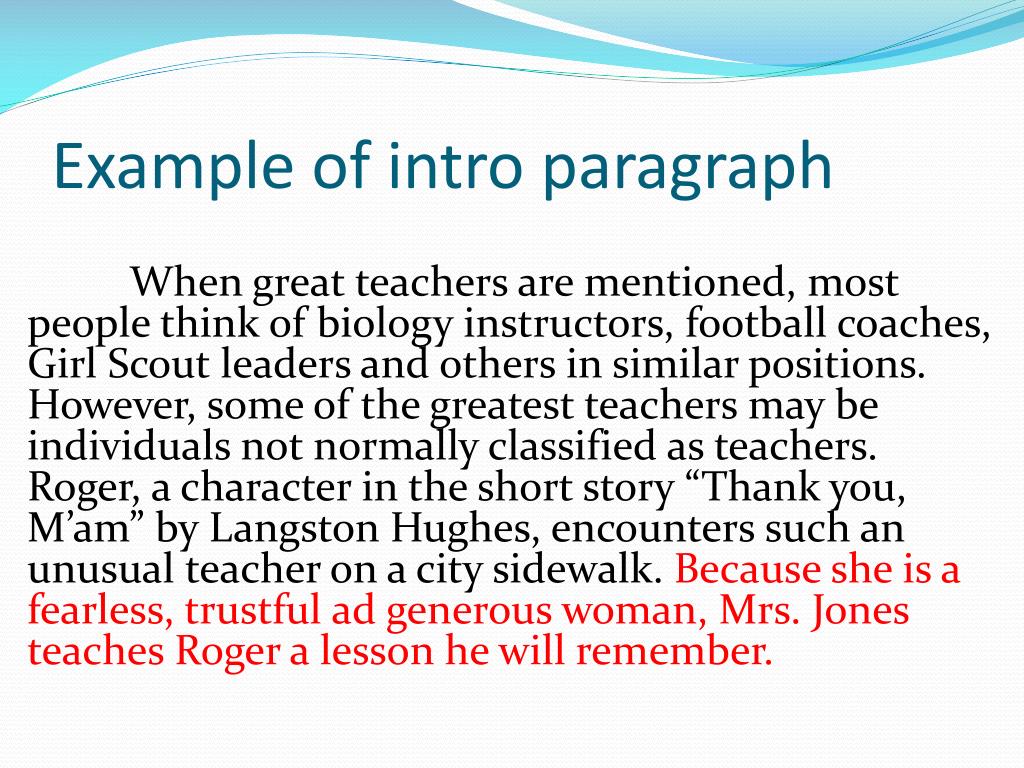 PPT Introduction Paragraph And Thesis Statement PowerPoint