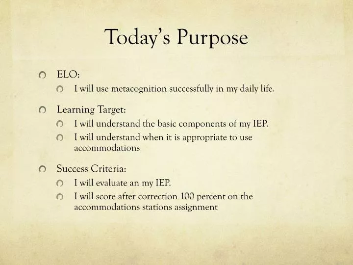 PPT - Today’s Purpose PowerPoint Presentation, free download - ID:6090087
