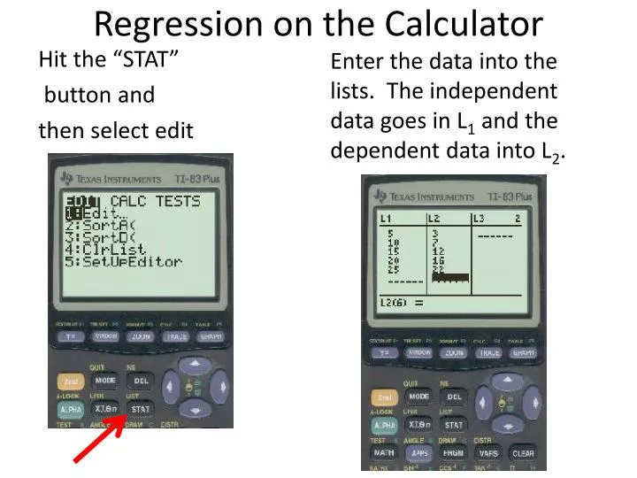 PPT - Regression on the Calculator PowerPoint Presentation, free ...
