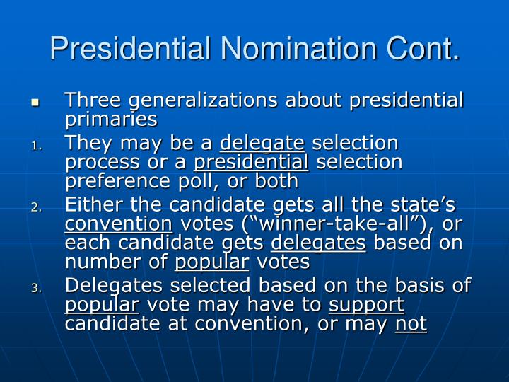 PPT - Chapter 16, Section 3 Nominating Candidates PowerPoint ...