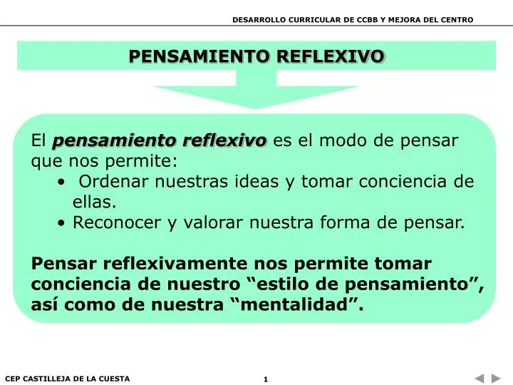 PPT - PENSAMIENTO REFLEXIVO PowerPoint Presentation, free download - ID ...