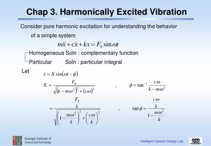 PPT - Chap 3. Harmonically Excited Vibration PowerPoint Presentation ...