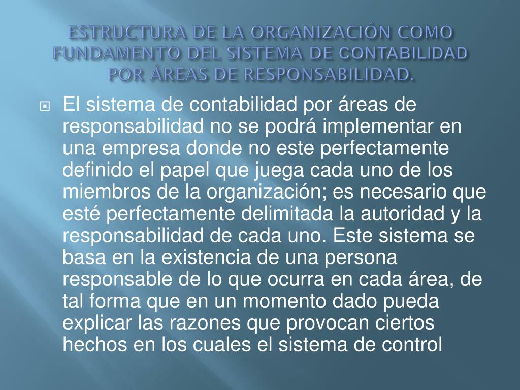 PPT - Contabilidad por áreas de responsabilidad PowerPoint Presentation ...