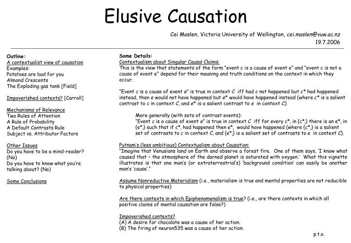 PPT - Elusive Causation PowerPoint Presentation, free download - ID:6095506