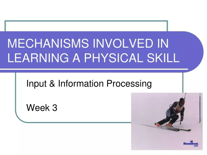 PPT - MECHANISMS INVOLVED IN LEARNING A PHYSICAL SKILL PowerPoint ...