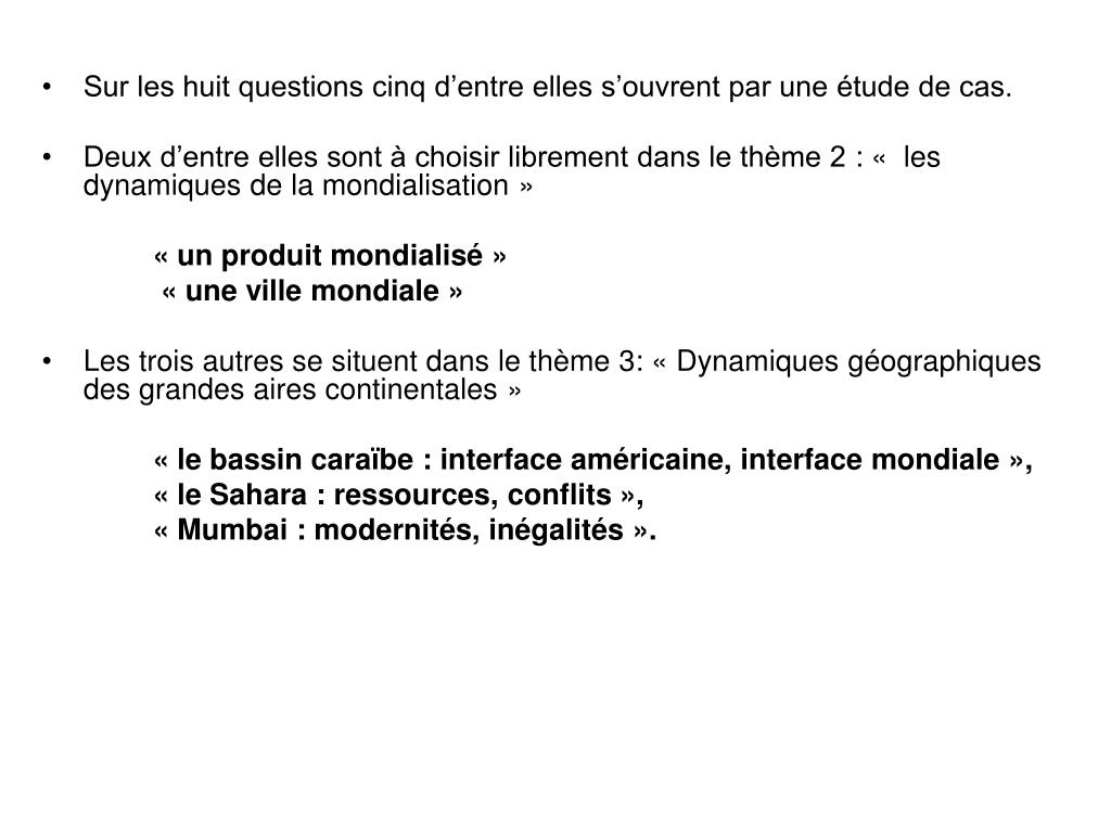 PPT - L’étude de cas en géographie en classe de terminale PowerPoint ...