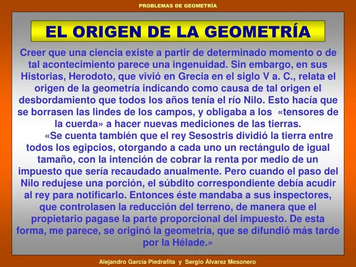 PPT - E L ORIGEN DE LA GEOMETRÍA PowerPoint Presentation, free download ...