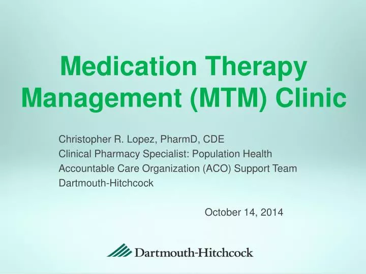 PPT - Medication Therapy Management (MTM) Clinic PowerPoint ...