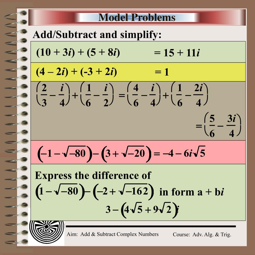 PPT - Aim: How do we add and subtract complex numbers? PowerPoint ... PPT - Aim: How do we add and subtract complex numbers? PowerPoint ...