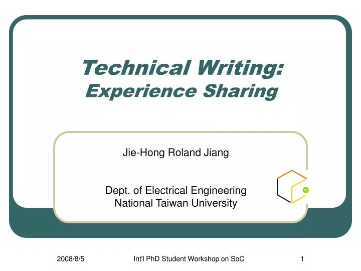 PPT - Technical Writing: Experience Sharing PowerPoint Presentation ...