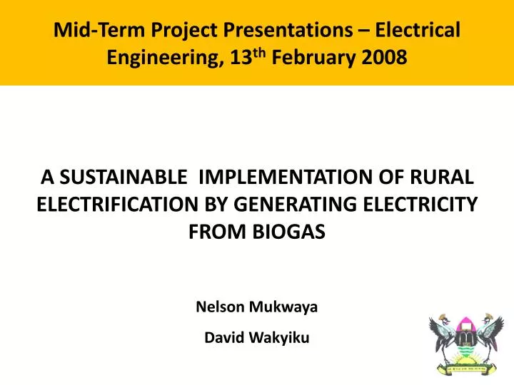 PPT - Mid-Term Project Presentations – Electrical Engineering, 13 th ...