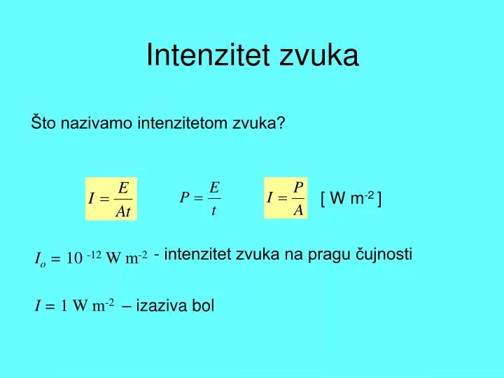 PPT - Intenzitet zvuka PowerPoint Presentation, free download - ID:6102020