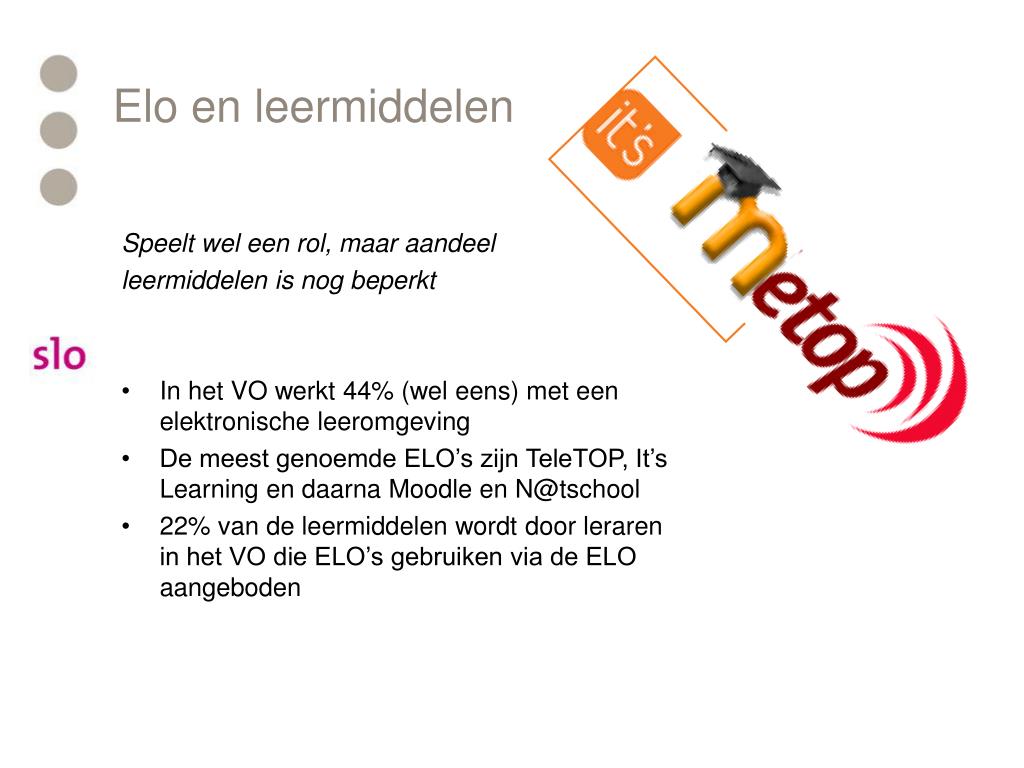 PPT - De ELO als leerplaninstrument? Mogelijkheden, huidig gebruik en de toekomst PowerPoint ...