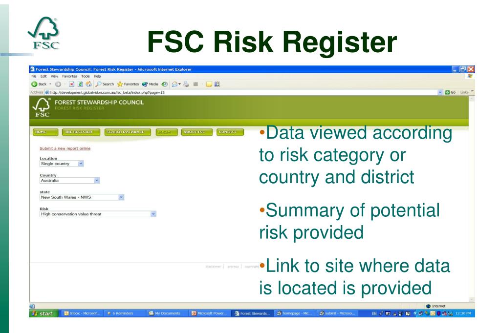 PPT - FSC Setting the Standard for Responsible Forest Management ...