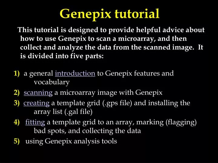 PPT - Genepix tutorial PowerPoint Presentation, free download - ID:6104201