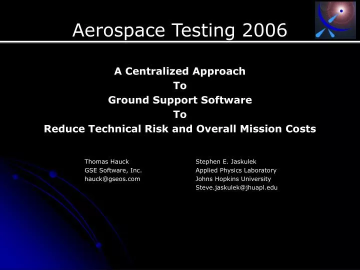 PPT - Aerospace Testing 2006 PowerPoint Presentation, free download ...