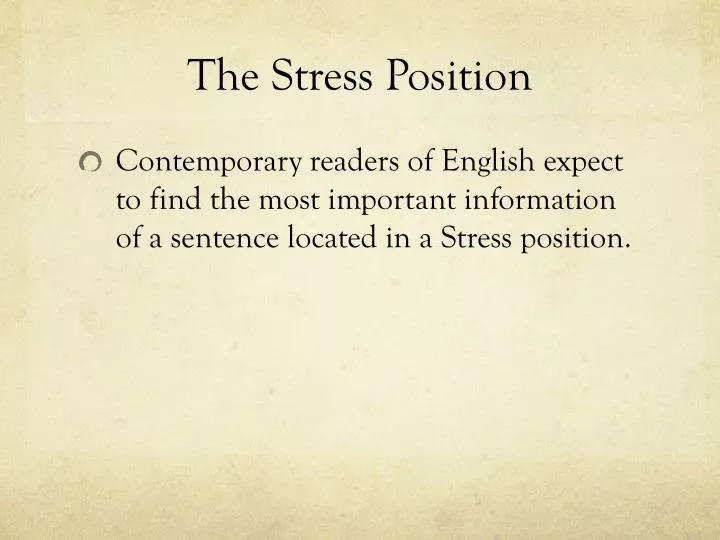 PPT - The Stress Position PowerPoint Presentation, free download - ID ...