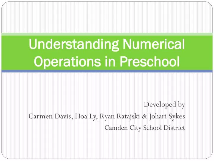PPT - Understanding Numerical Operations in Preschool PowerPoint ...