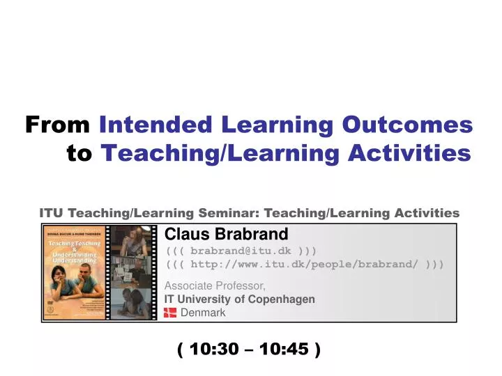 PPT - From Intended Learning Outcomes to Teaching/Learning Activities ...