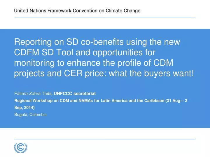 PPT - Fatima-Zahra Taibi , UNFCCC secretariat PowerPoint Presentation ...