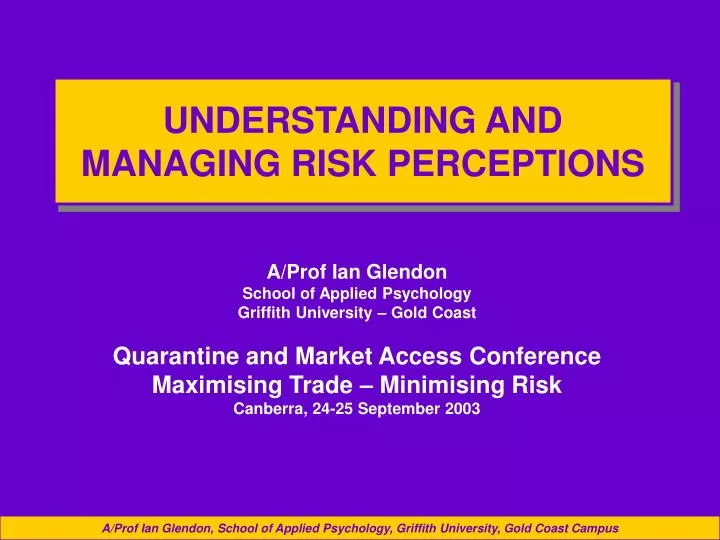PPT - UNDERSTANDING AND MANAGING RISK PERCEPTIONS PowerPoint ...