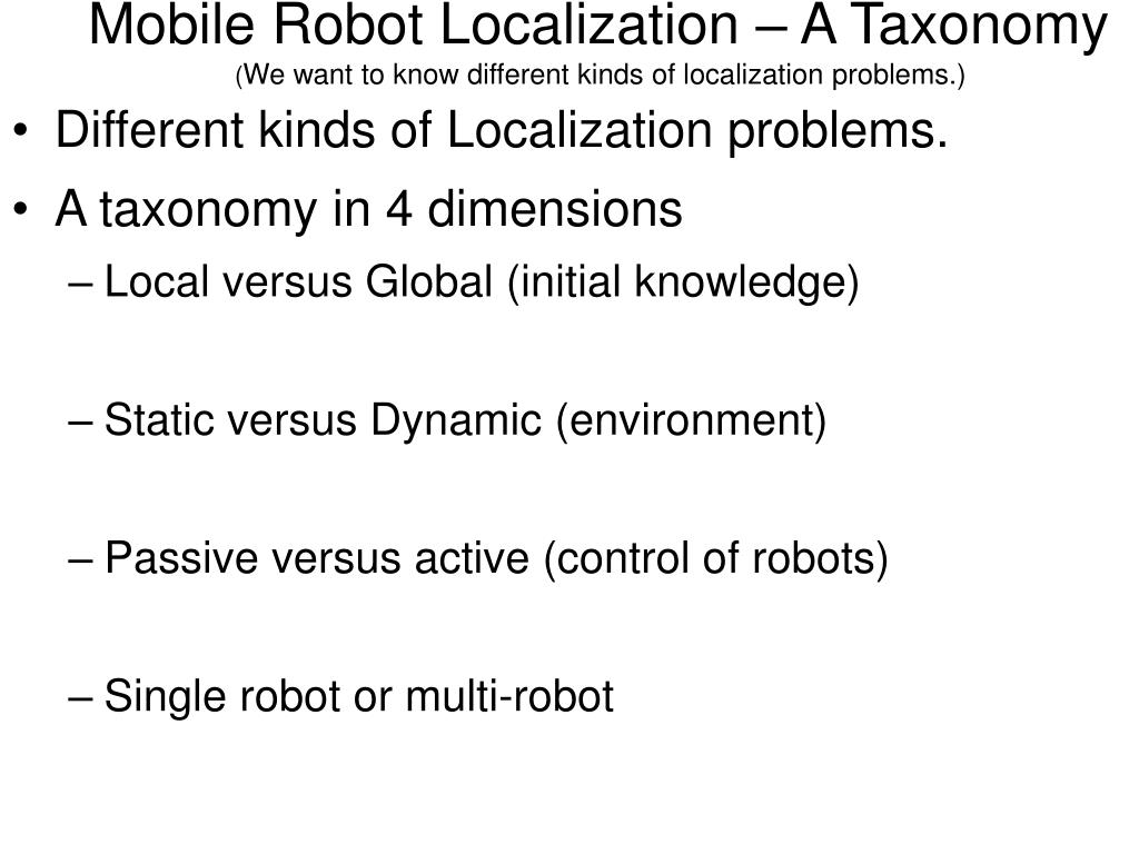 PPT - Mobile Robot Localization (ch. 7) PowerPoint Presentation, free ... PPT - Mobile Robot Localization (ch. 7) PowerPoint Presentation, free ...