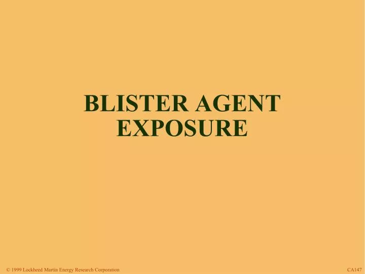 PPT - BLISTER AGENT EXPOSURE PowerPoint Presentation, free download ...